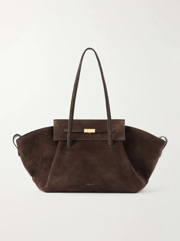 DEMELLIER The Brooklyn Suede Shoulder Bag - Chocolate