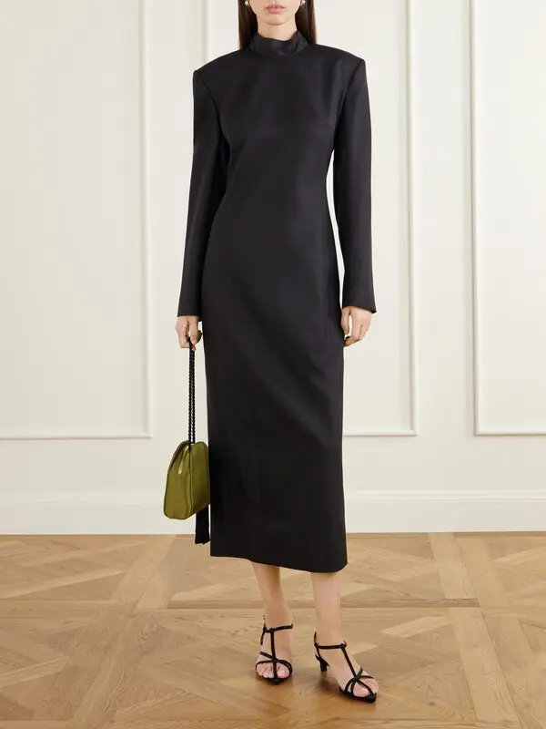 HEIRLOME Brigette Silk-twill Midi Dress