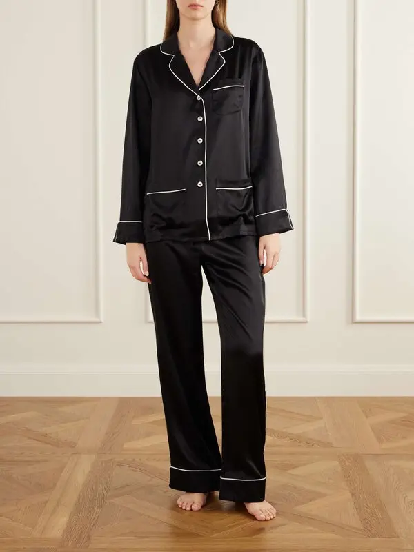 Olivia Von Halle Coco Silk-satin Pajama Set