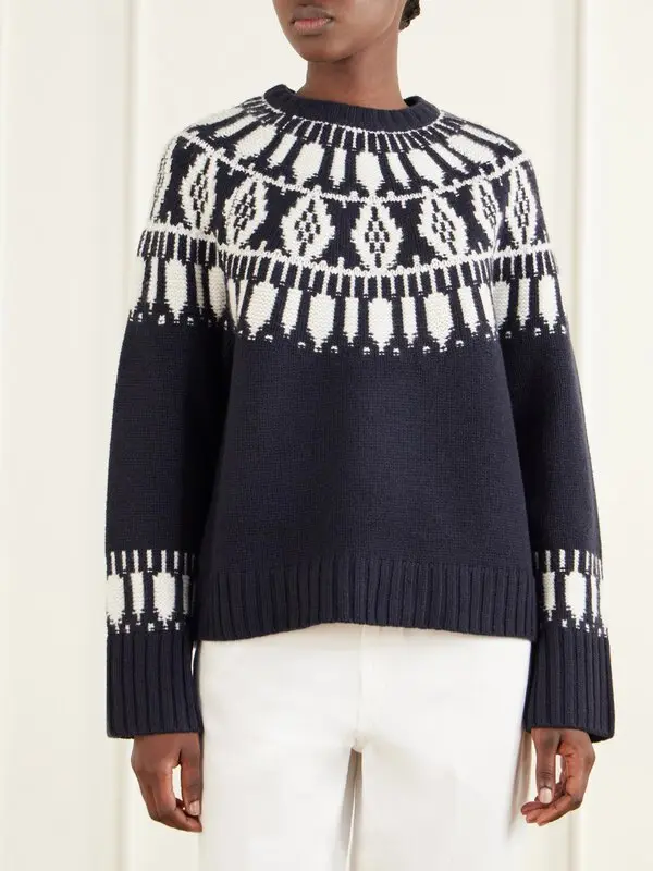 Arch4 Jackson Fair Isle Cashmere Sweater - Blue