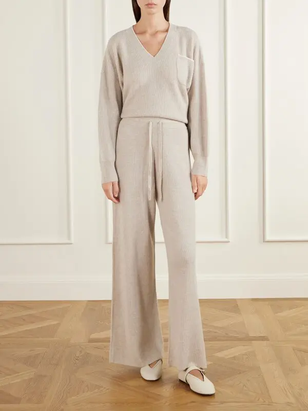 Arch4 Partridges Ribbed Cashmere Sweater And Pants Set