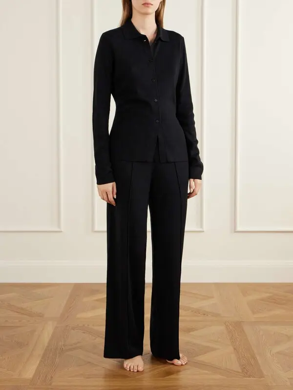 Olivia Von Halle Dree Silk And Cashmere-blend Pajama Set
