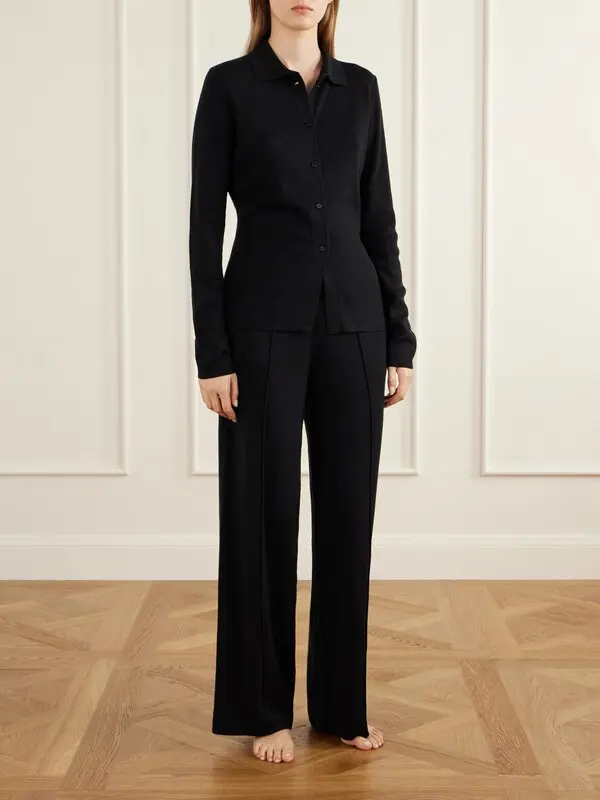 Olivia Von Halle Dree Silk And Cashmere-blend Pajama Set