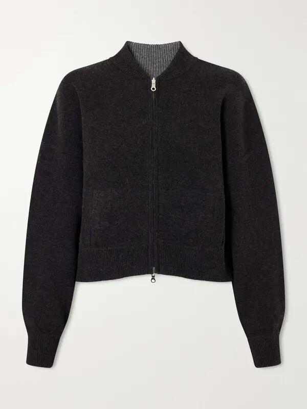 Arch4 New Jace Cashmere Zip-up Cardigan - Charcoal