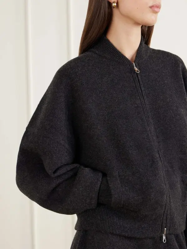Arch4 New Jace Cashmere Zip-up Cardigan - Charcoal