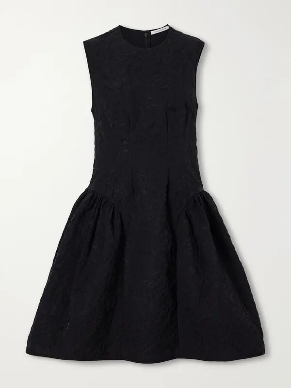 Cecilie Bahnsen Flodie Matelassé Knee-length Dress - Black