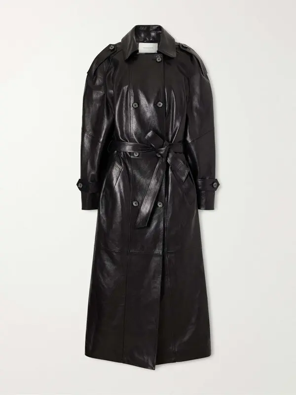 Magda Butrym Double-breasted Full-grain Leather Trench Coat