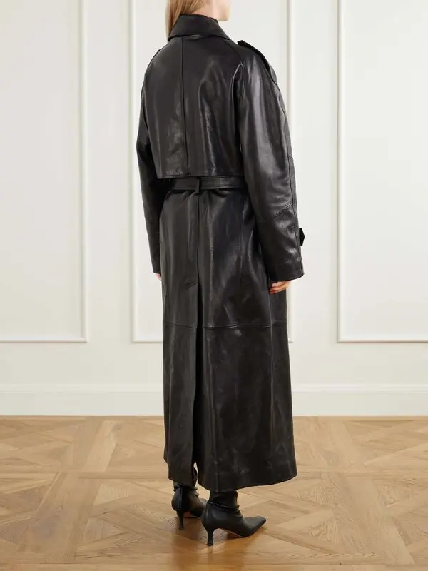 Magda Butrym Double-breasted Full-grain Leather Trench Coat