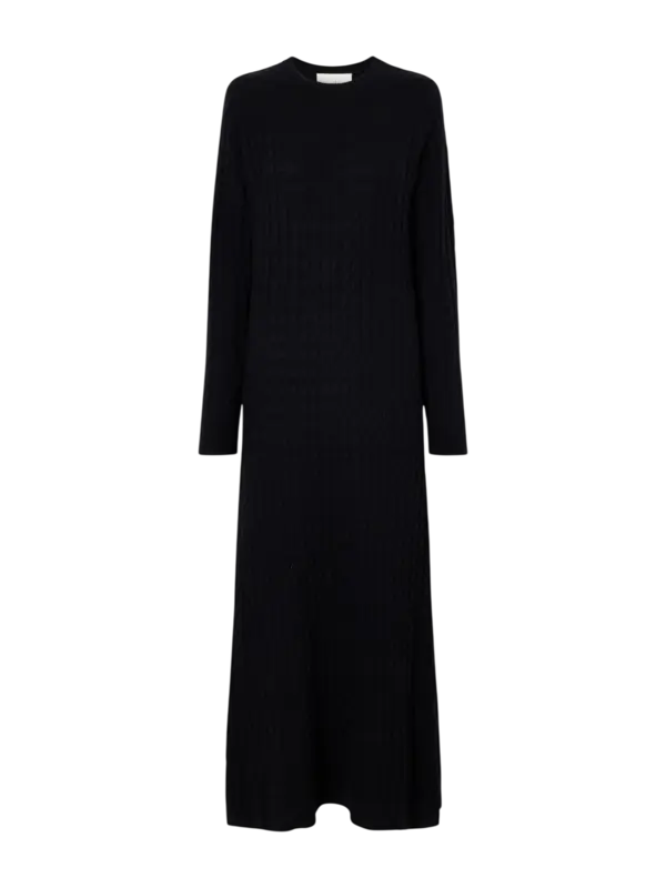Arch4 Delfino Cable-knit Cashmere And Silk-blend Maxi Dress - Black