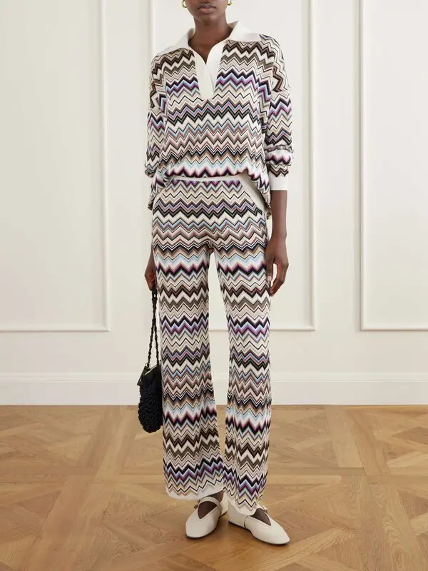 Missoni Striped Knitted Polo Sweater