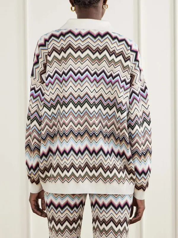 Missoni Striped Knitted Polo Sweater