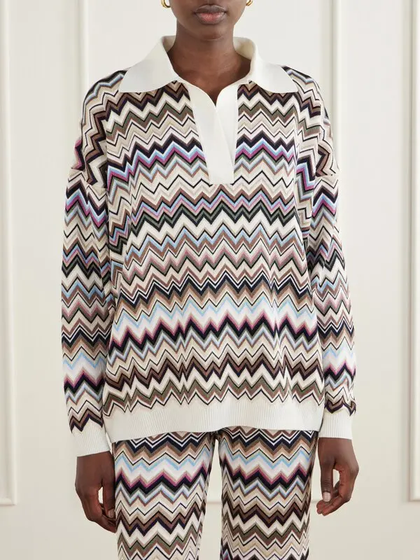 Missoni Striped Knitted Polo Sweater - Multi