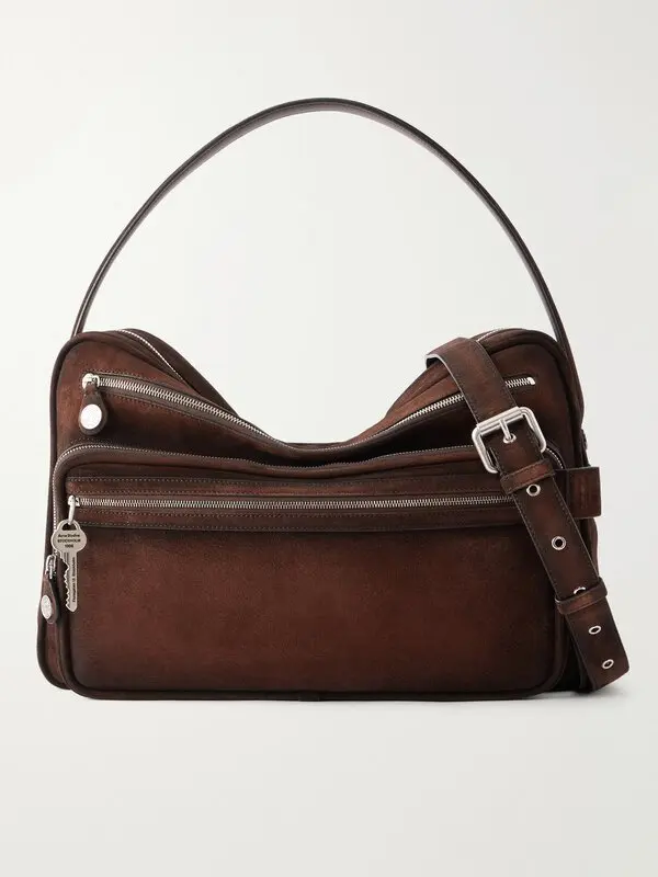 Acne Studios Camero Camera Suede Shoulder Bag - Brown