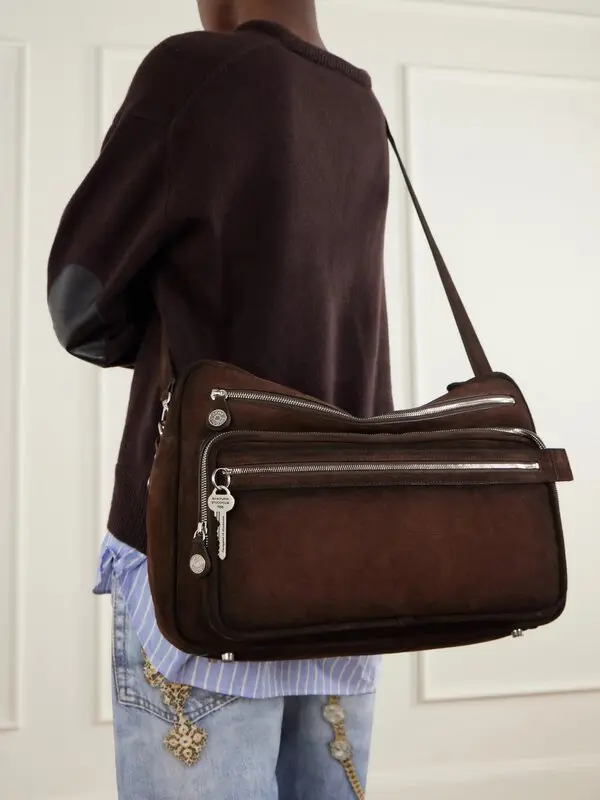 Acne Studios Camero Camera Suede Shoulder Bag - Brown