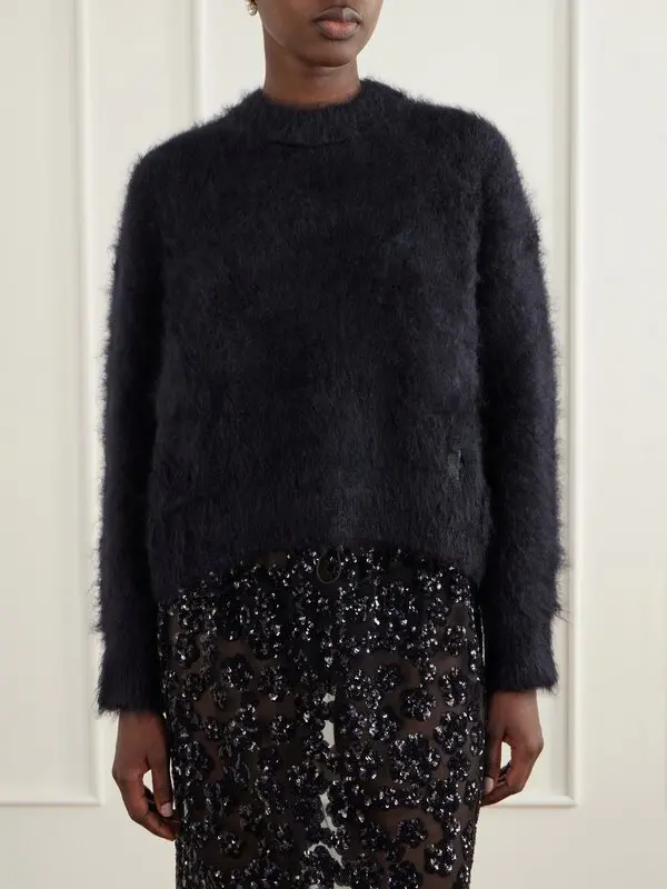 Cecilie Bahnsen Firall Brushed Mohair And Silk-blend Sweater