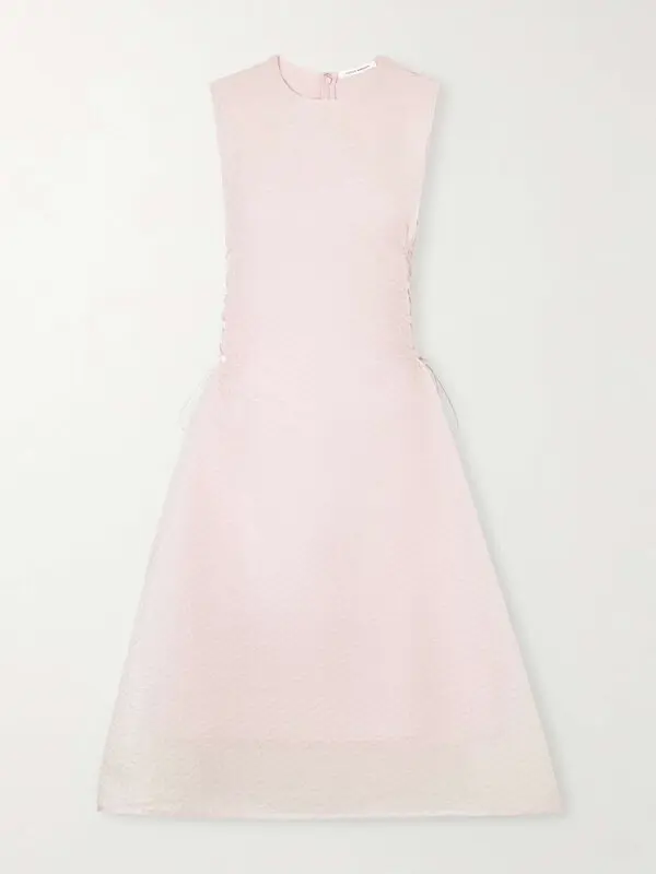 Cecilie Bahnsen Floria Cloque Midi Dress - Pink