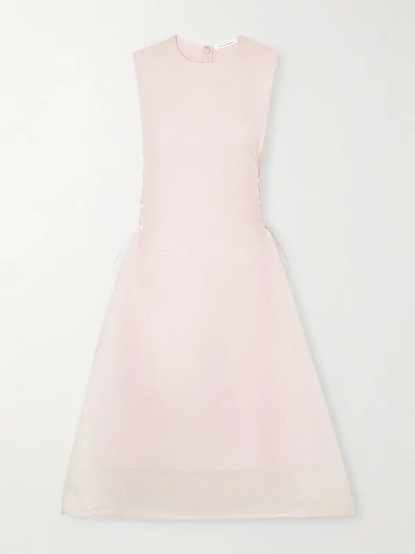 Cecilie Bahnsen Floria Cloque Midi Dress - Pink