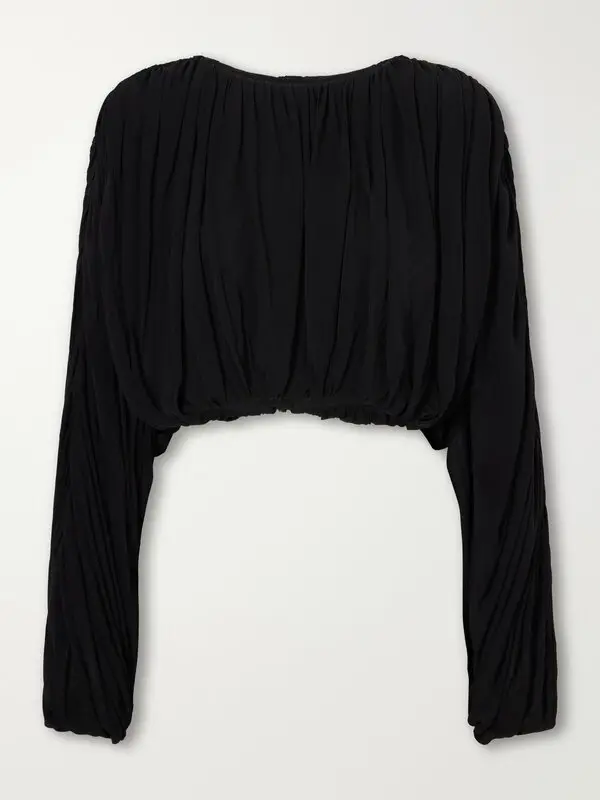 HEIRLOME Micka Jersey Draped Blouse - Black