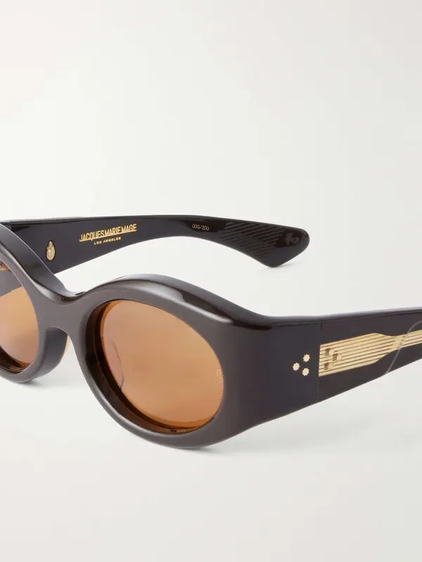 JACQUES MARIE MAGE Gia Oversized Oval-frame Acetate Sunglasses