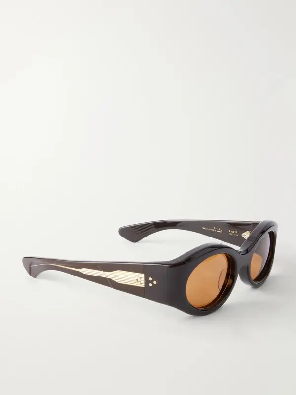 JACQUES MARIE MAGE Gia Oversized Oval-frame Acetate Sunglasses - Brown