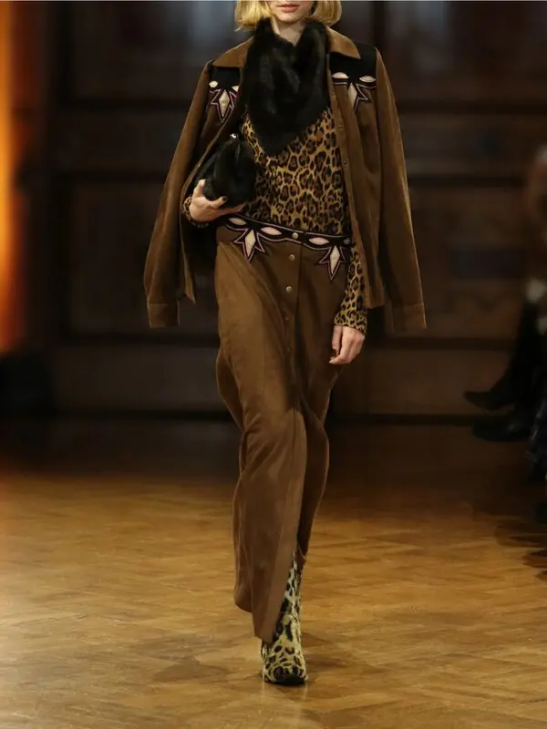 Anna Sui Appliquéd Textured Maxi Skirt