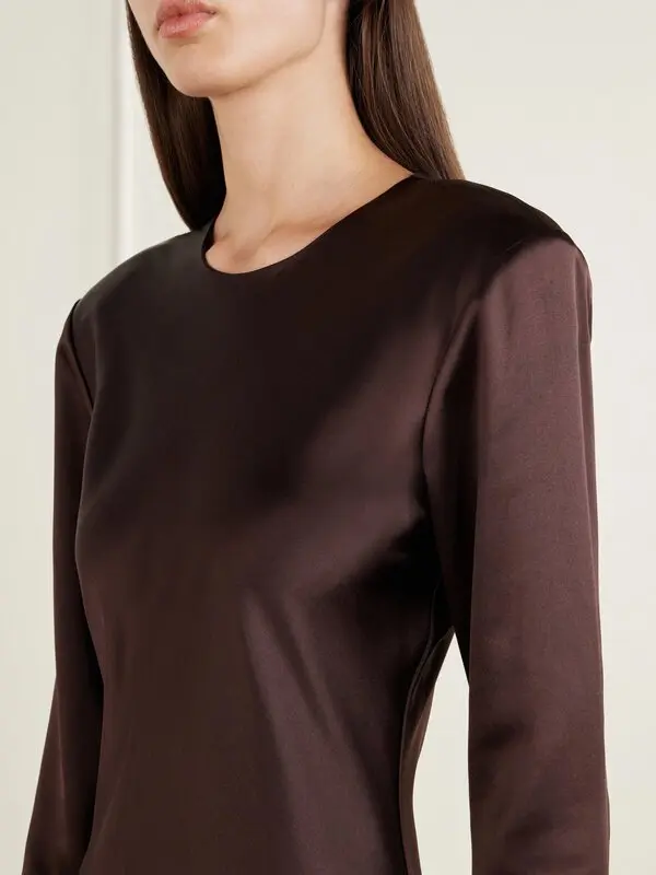 HEIRLOME Mercedes Silk-satin Maxi Dress - Brown