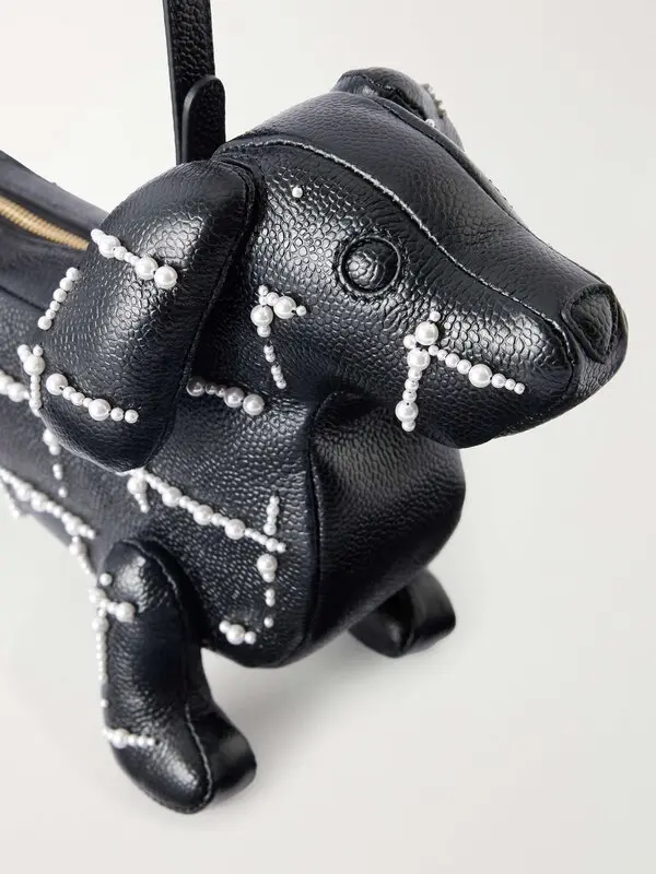 Thom Browne Baby Hector Bead-embellished Leather Tote