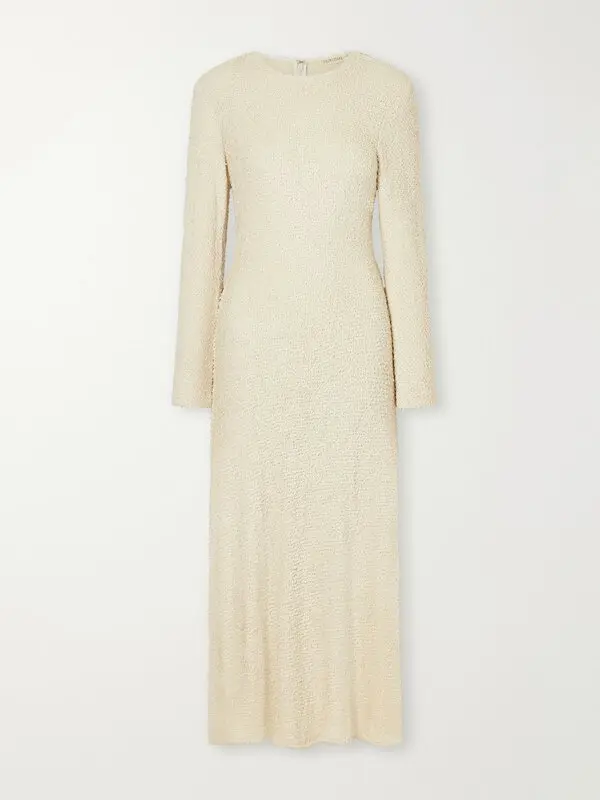HEIRLOME Mercedes Bouclé Maxi Dress - Neutrals