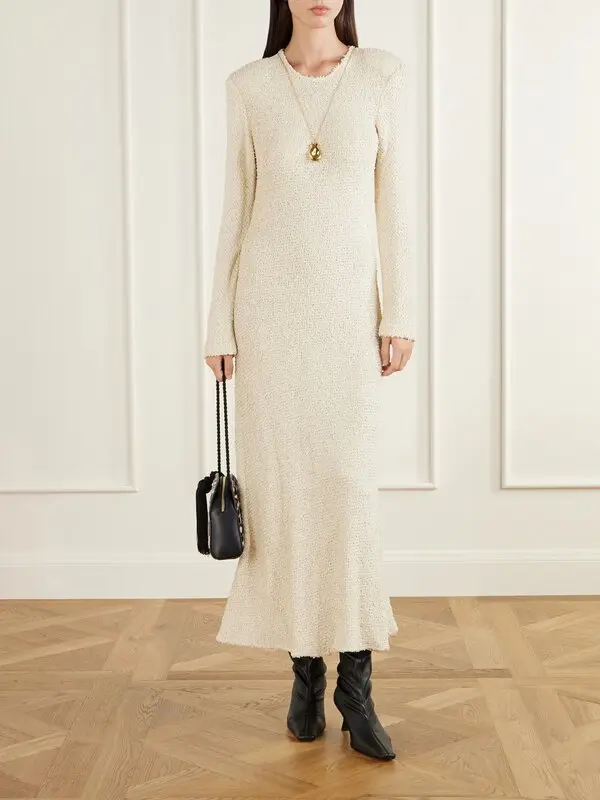 HEIRLOME Mercedes Bouclé Maxi Dress - Neutrals