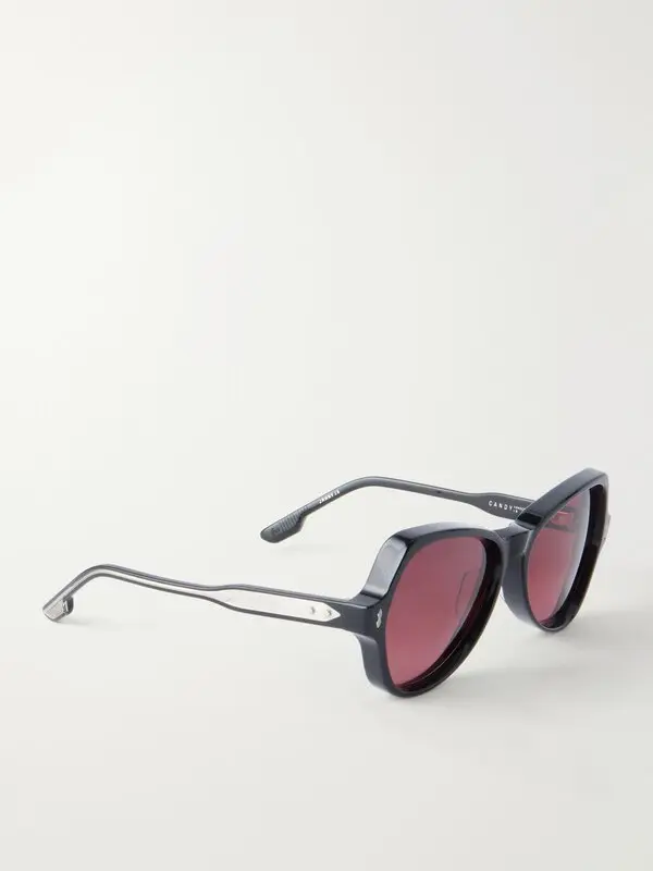 JACQUES MARIE MAGE Candy Butterfly-frame Tortoiseshell Acetate Sunglasses - Black