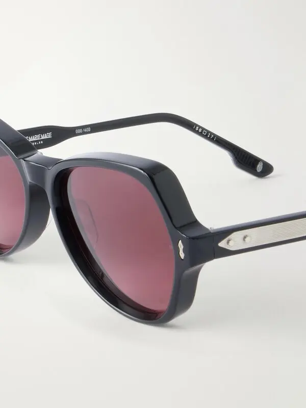 JACQUES MARIE MAGE Candy Butterfly-frame Tortoiseshell Acetate Sunglasses - Black