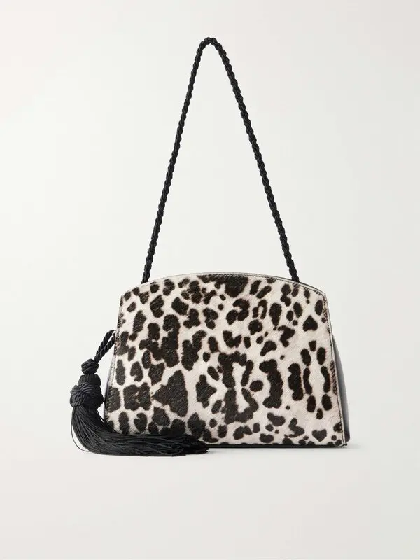 LIFFNER Tassel Animal-print Calf-hair Shoulder Bag