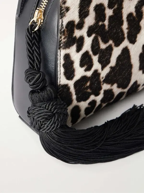 LIFFNER Tassel Animal-print Calf-hair Shoulder Bag