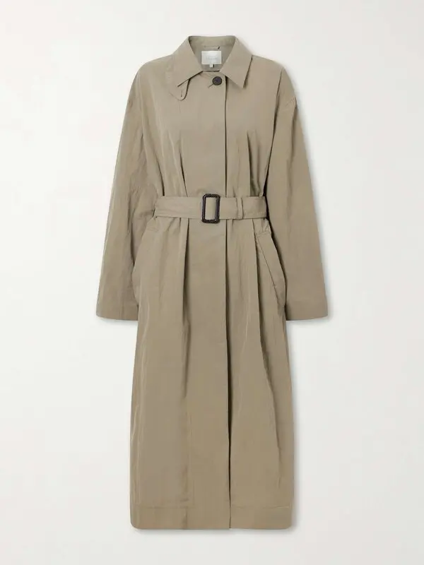 Studio Nicholson Campion Belted Crinkled-shell Trench Coat