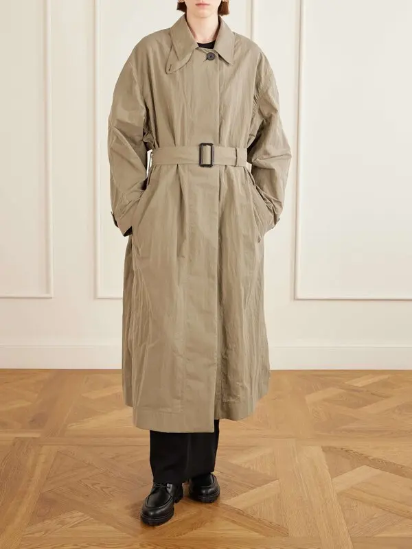 Studio Nicholson Campion Belted Crinkled-shell Trench Coat