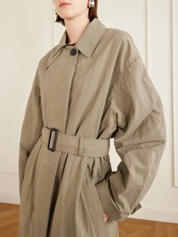 Studio Nicholson Campion Belted Crinkled-shell Trench Coat