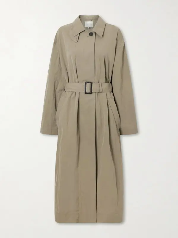 Studio Nicholson Campion Belted Crinkled-shell Trench Coat