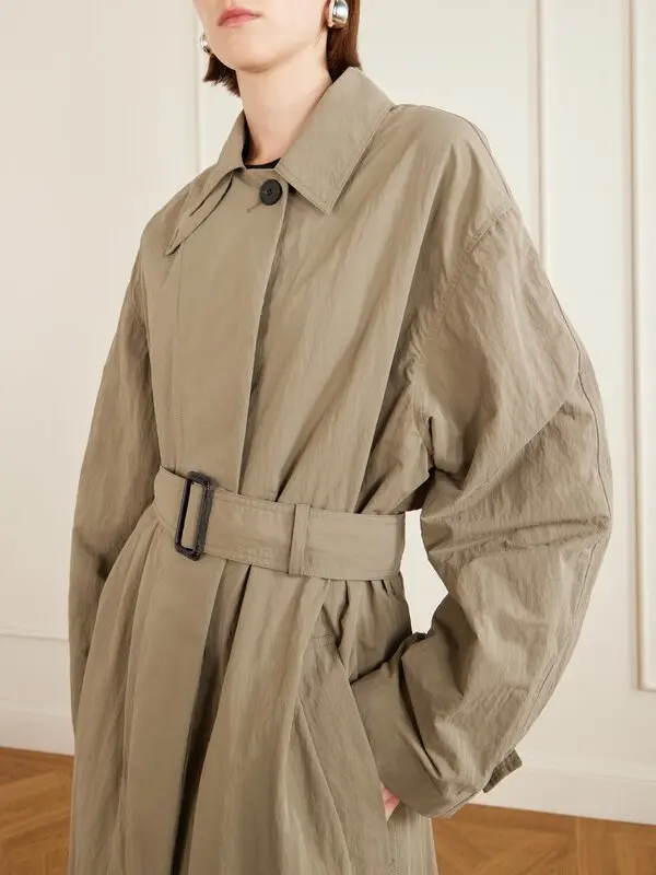 Studio Nicholson Campion Belted Crinkled-shell Trench Coat