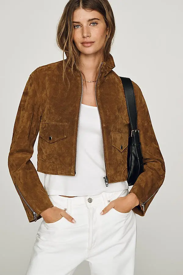 Blanknyc Suede Cropped Jacket