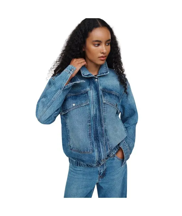 PILCRO 100% Cotton Denim Jacket - Light Indigo
