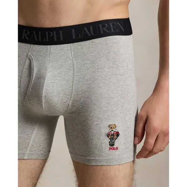 Ralph Lauren 4d-flex Polo Bear Boxer Brief 3-pack - Black/red Multi