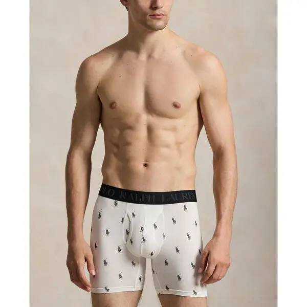 Ralph Lauren 4d-flex Polo Bear Boxer Brief 3-pack - Black/red Multi