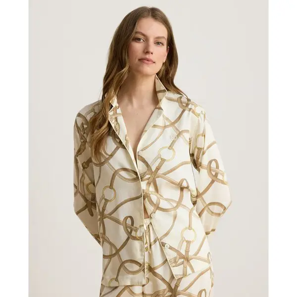 Ralph Lauren Belting-print Sateen Sleep Set