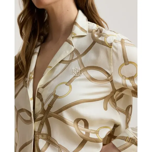 Ralph Lauren Belting-print Sateen Sleep Set