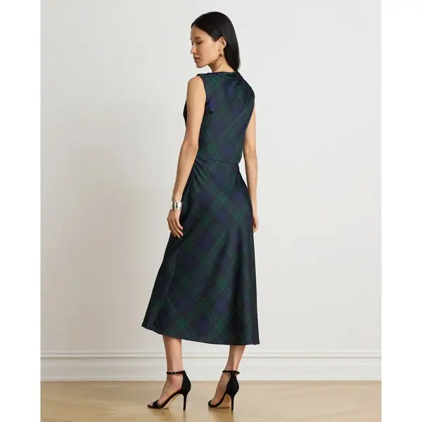 Ralph Lauren Black Watch Satin Charmeuse Dress