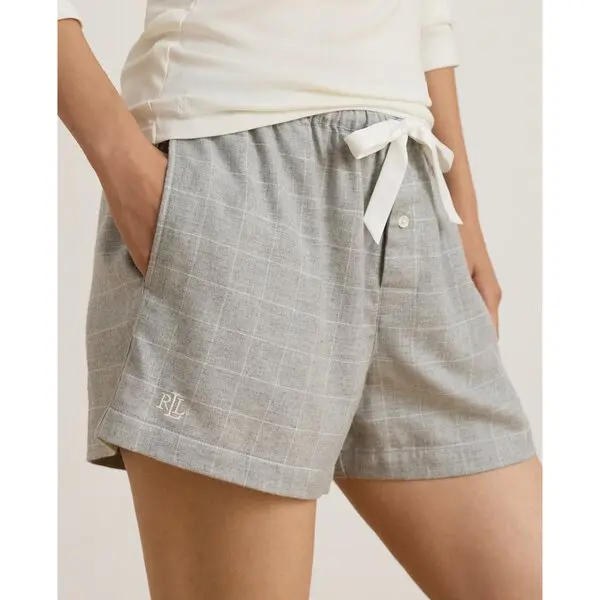 Ralph Lauren Windowpane Brushed Twill Pj Boxer Short
