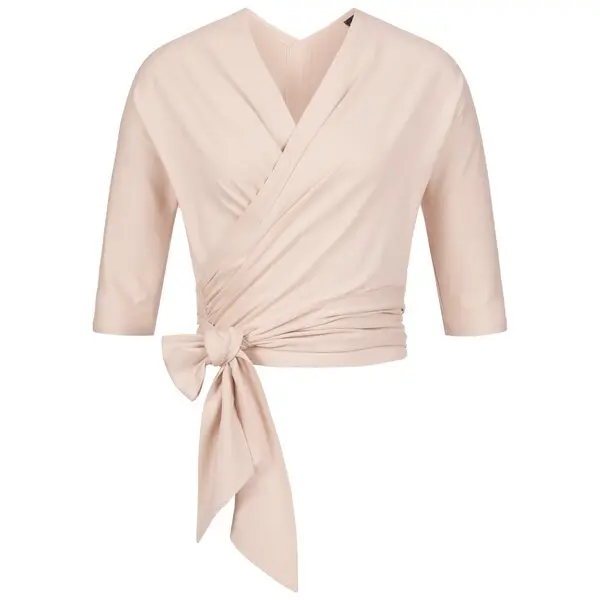 MARIANNA DÉRI Neutrals Wrap Top Nude