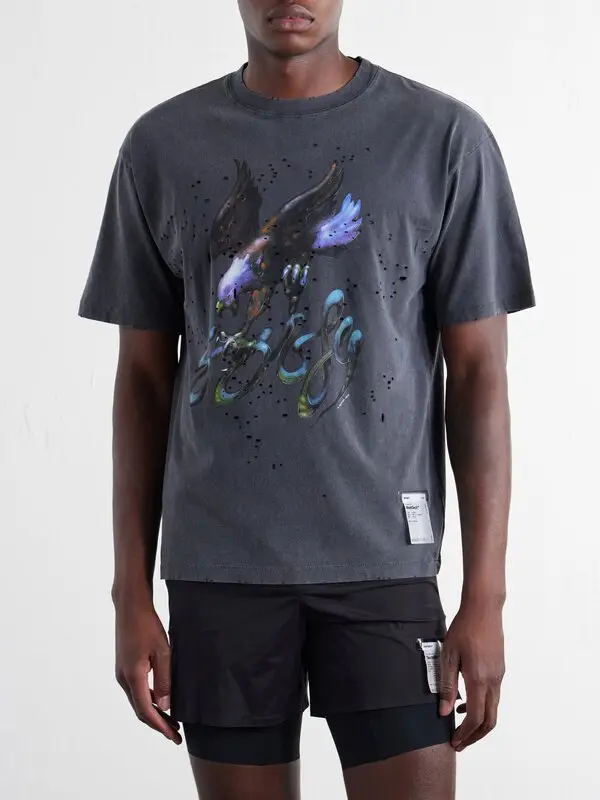 Satisfy Printed Distressed Mothtech™ Cotton-jersey T-shirt