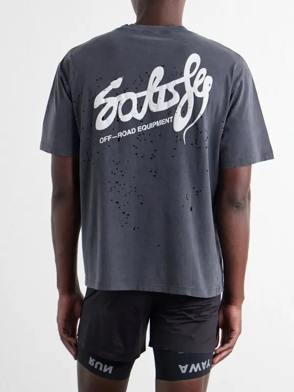Satisfy Printed Distressed Mothtech™ Cotton-jersey T-shirt