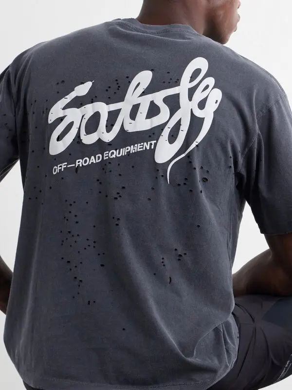 Satisfy Printed Distressed Mothtech™ Cotton-jersey T-shirt
